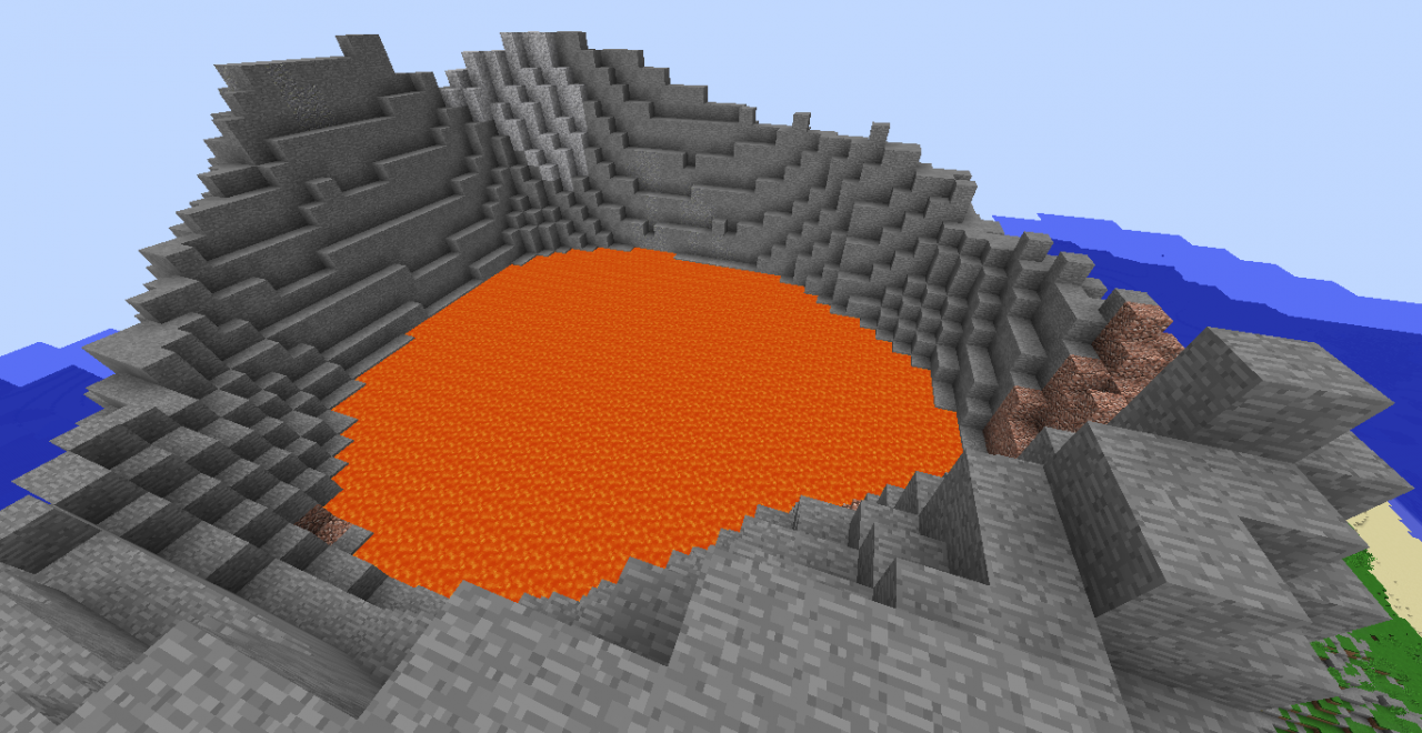 Large Survival Island with Volcano, Custom Trees and Structures ...