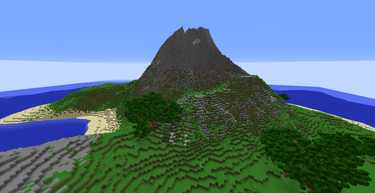 Large Survival Island with Volcano, Custom Trees and Structures ...