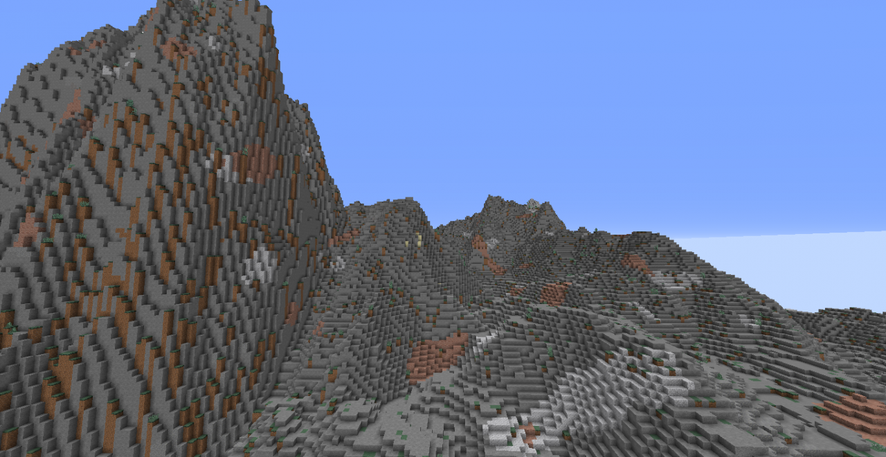 Huge Survival Mountain Range with Cliffs and Hidden Valley Minecraft Map