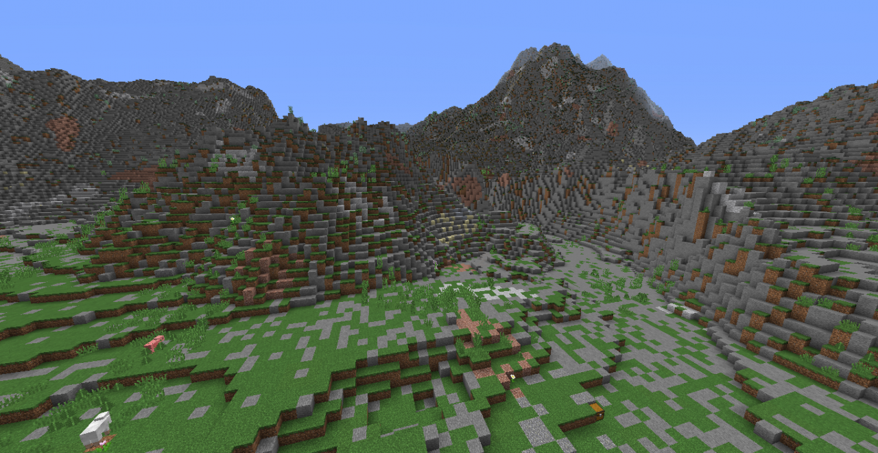 Huge Survival Mountain Range with Cliffs and Hidden Valley Minecraft Map