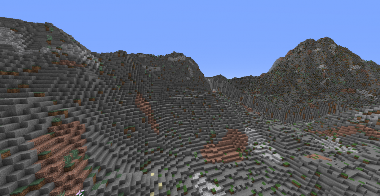 Huge Survival Mountain Range with Cliffs and Hidden Valley Minecraft Map