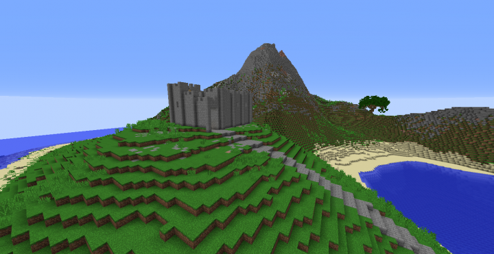 Large Survival Island with Volcano, Custom Trees and Structures ...