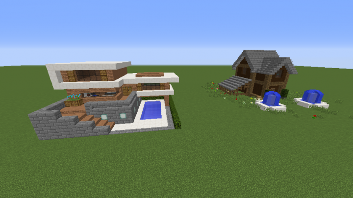 Modern House And A Normal House Minecraft Map