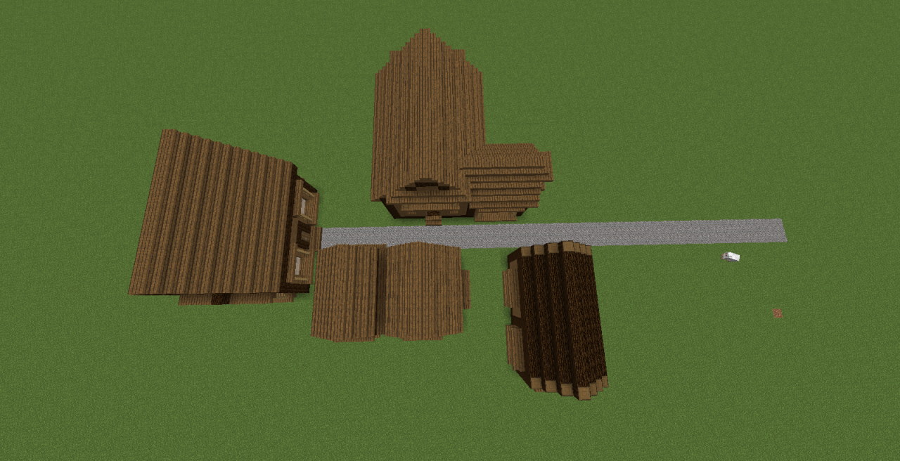 Simple 4 house village Minecraft Map