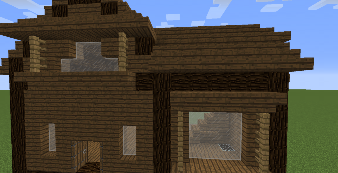 Simple 4 house village Minecraft Map