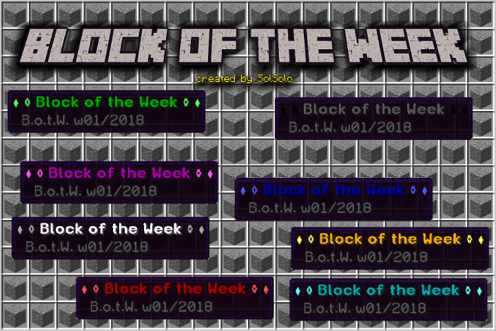 ♦ Block of the Week ♦ (w01 / 2018) Minecraft Map