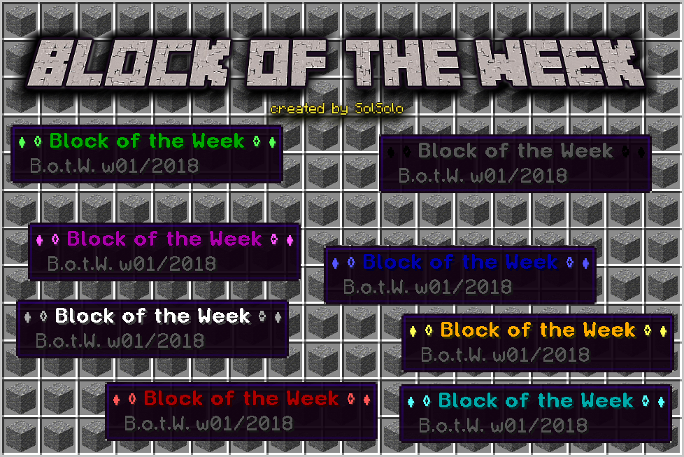 ♦ Block of the Week ♦ (w01 / 2018) Minecraft Map
