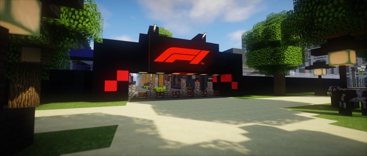 F1 pitlane and motorhome Minecraft Map
