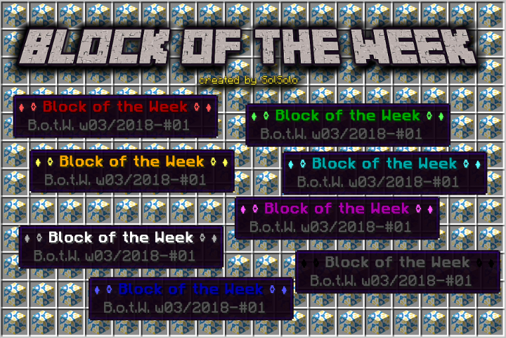 ♦ Block of the Week ♦ (w03 / 2018 part 1/16) Minecraft Map