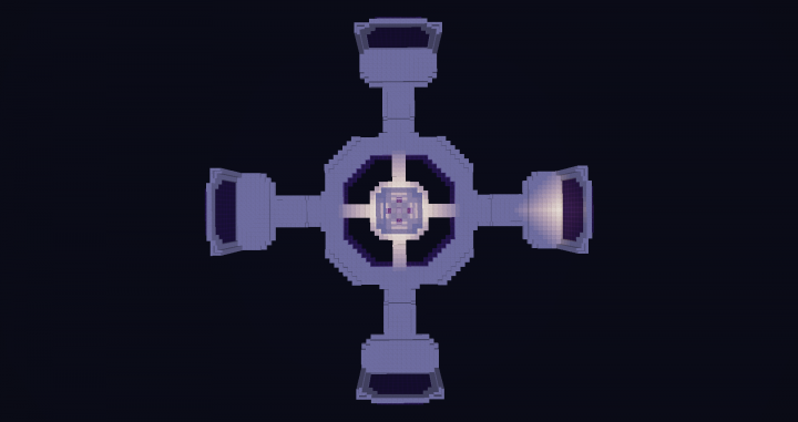 PurpleGlass/Quartz Hub Spawn - 4 Portal Areas Minecraft Map