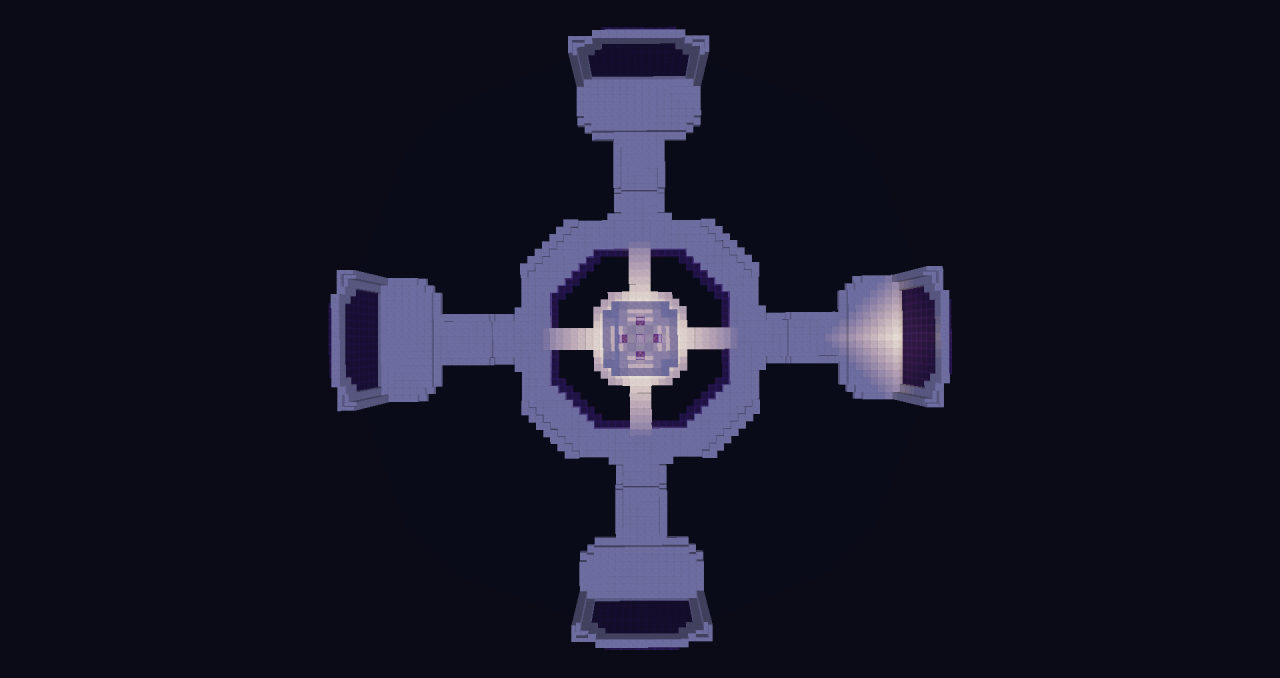 PurpleGlass/Quartz Hub Spawn - 4 Portal Areas Minecraft Map