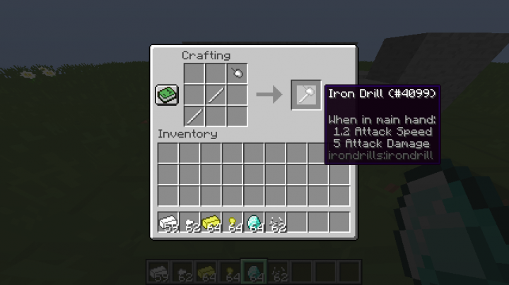 Iron Drills [Iron, Gold, Diamond, Emerald, Kermonium] Minecraft Mod