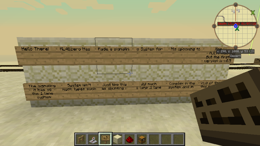 Railway signals system for traincraft (1lane) Minecraft Map