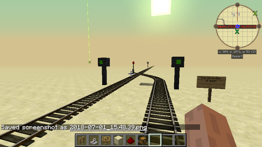 Railway signals system for traincraft (1lane) Minecraft Map