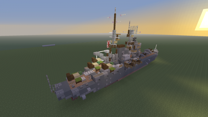 IJN Tone heavy cruiser bathtub build Minecraft Map
