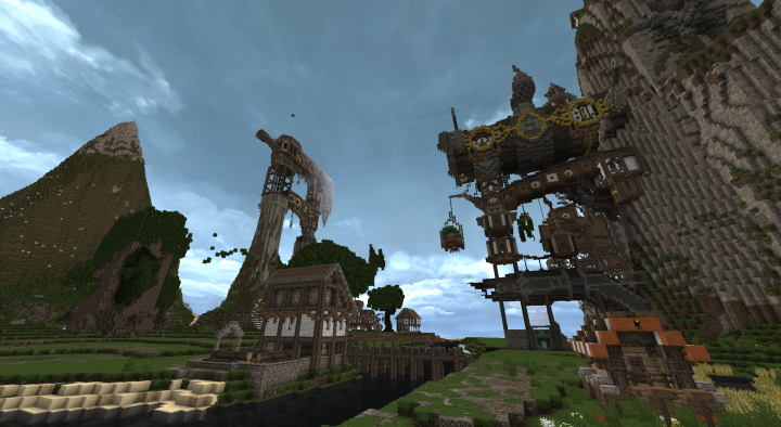 Steampunk Cliff City Minecraft Map