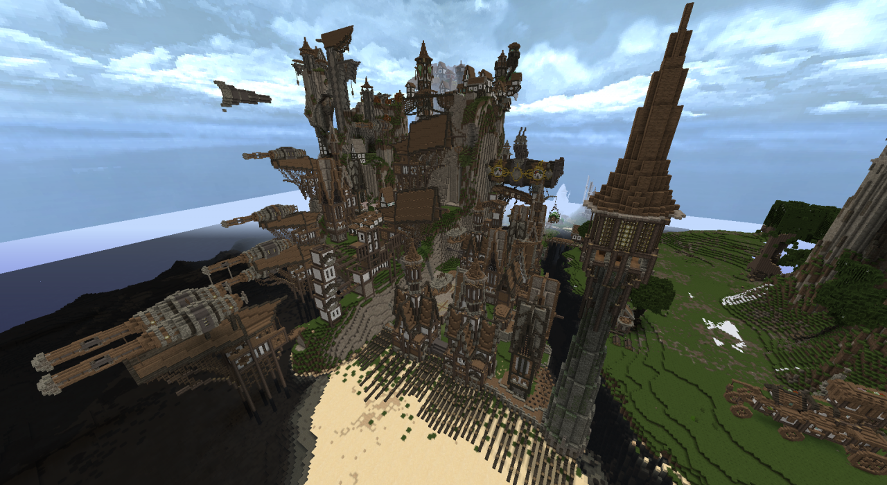 Steampunk Cliff City Minecraft Map