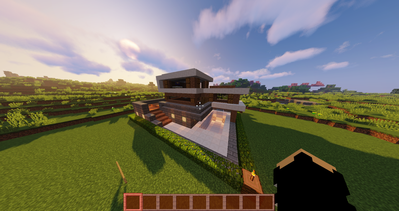 Modern House with secret basement house Minecraft Map