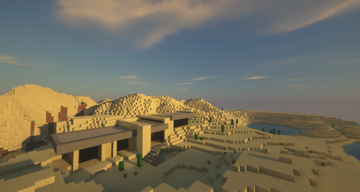 Simplistic modern desert house Minecraft Map