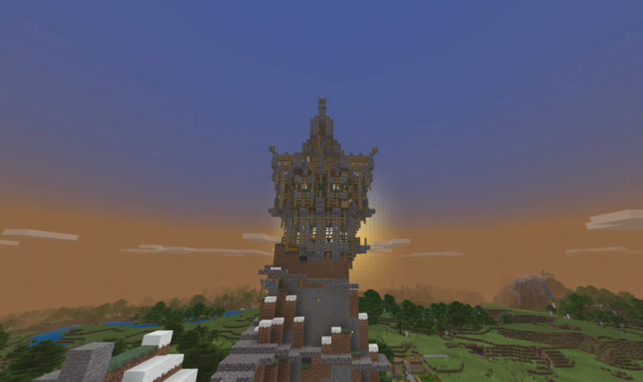 Bedrock Edition - Survival - CobbleOak Spire Tower Minecraft Map