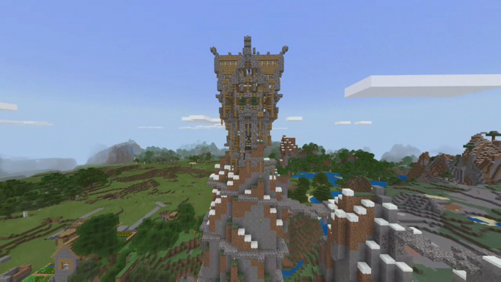 Bedrock Edition - Survival - CobbleOak Spire Tower Minecraft Map