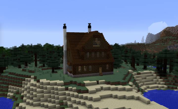Shingle-Style Lake House Minecraft Map