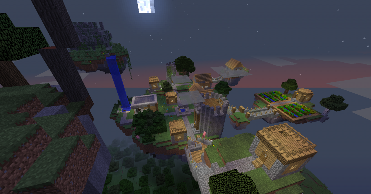 Floating NPC village (fully functional) Minecraft Map