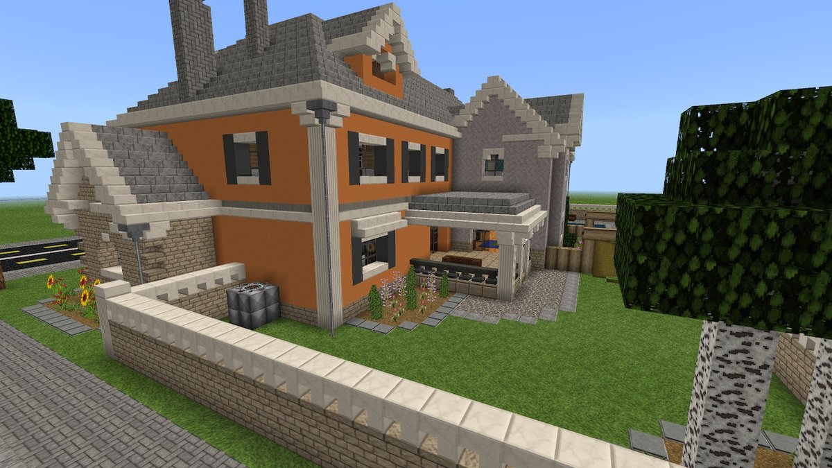 Large Orange Suburban House Minecraft Map