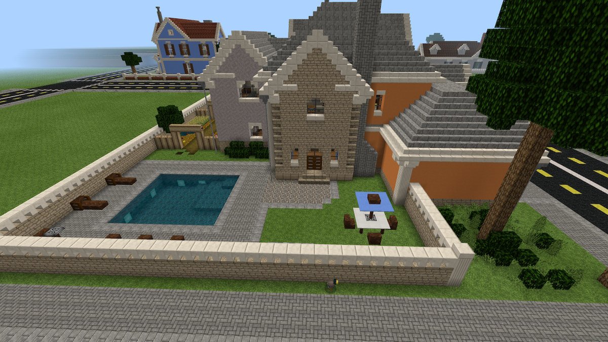 Large Orange Suburban House Minecraft Map