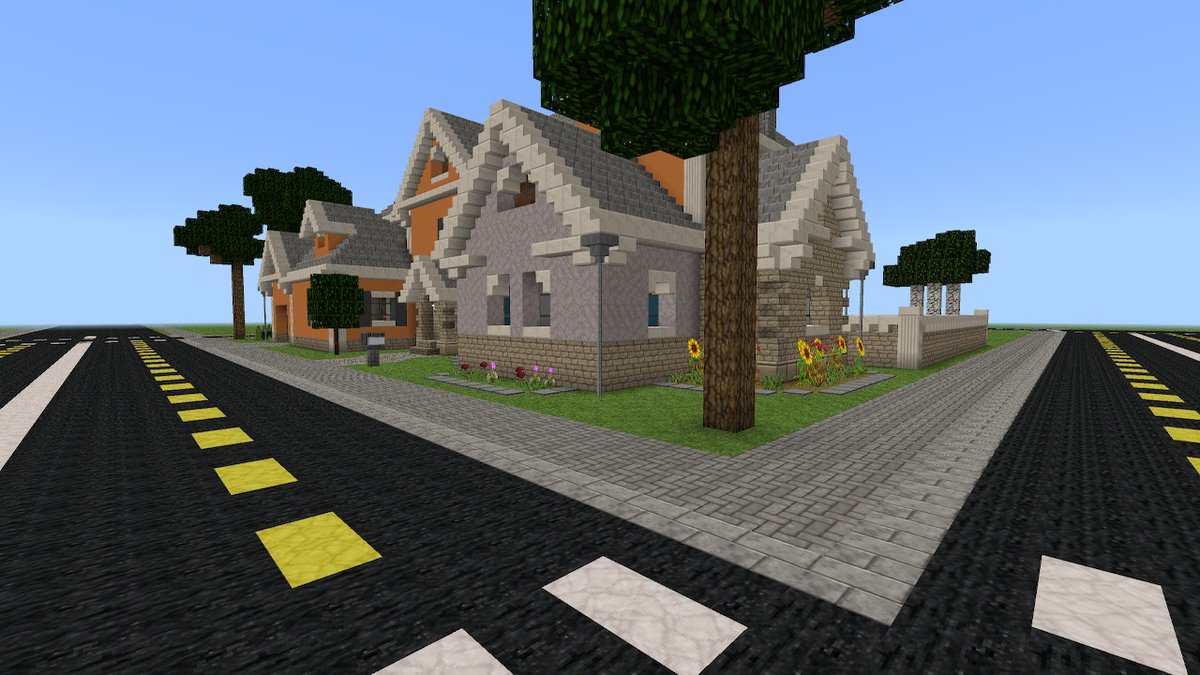 Large Orange Suburban House Minecraft Map