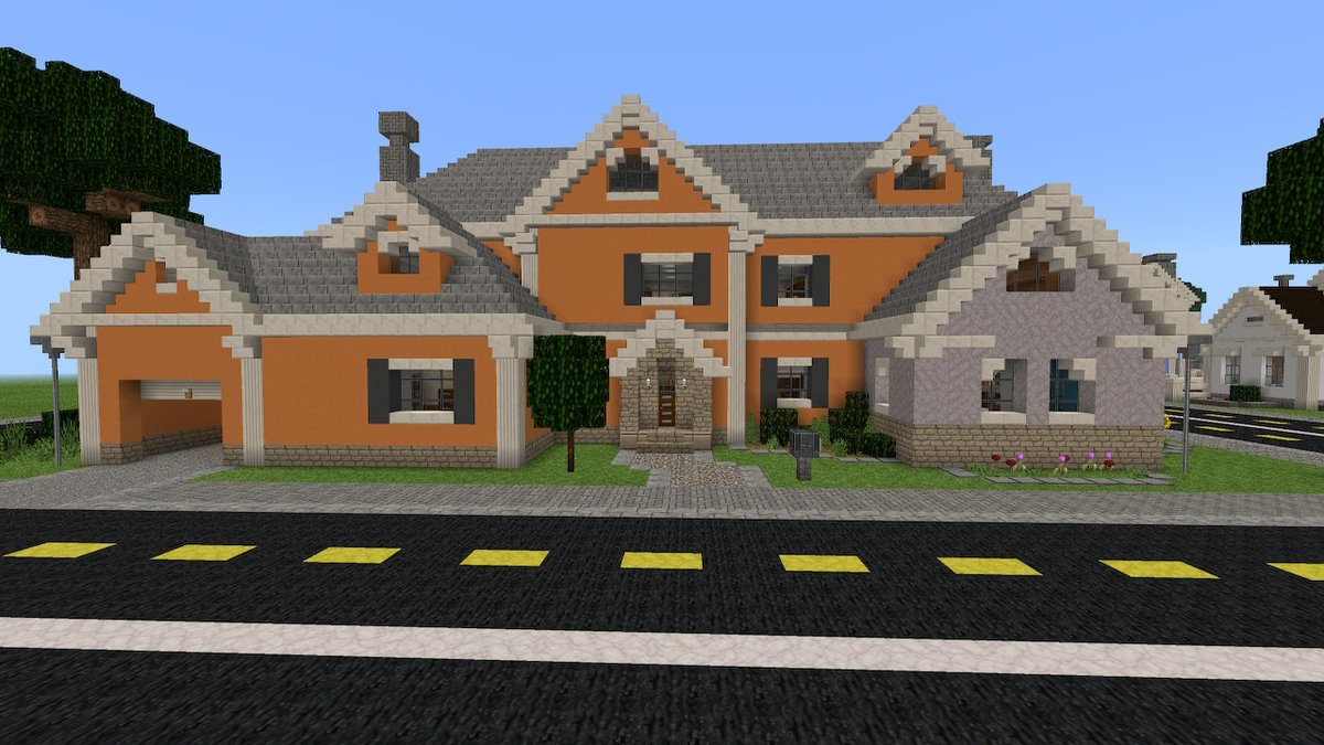 Large Orange Suburban House Minecraft Map