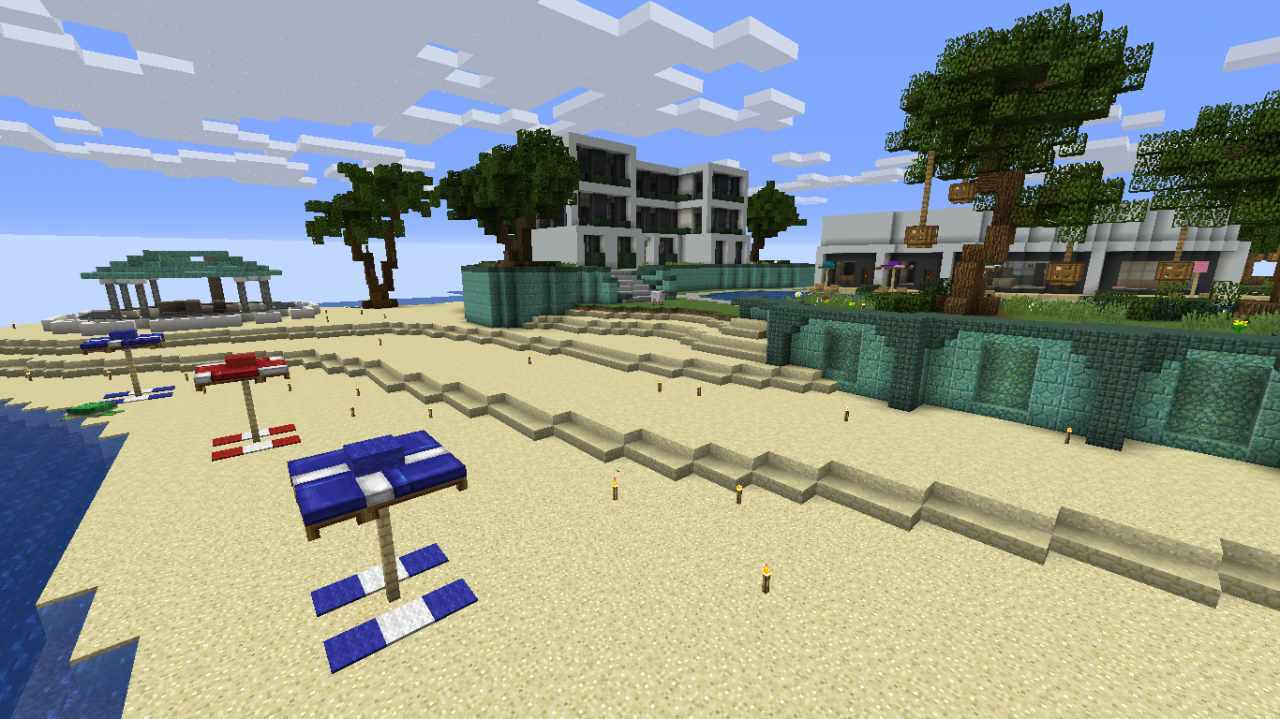 MetroGalaxy SMP 1.13 Island Resort Spawn Minecraft Map