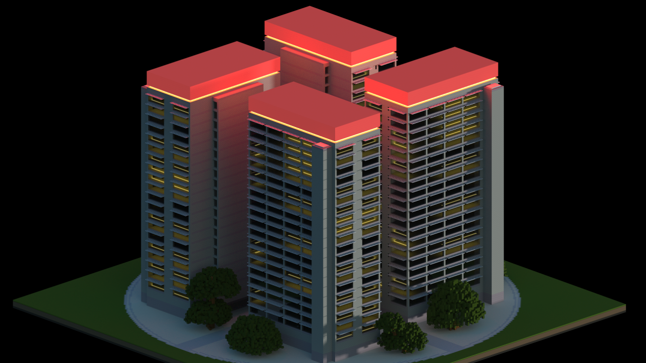 Red roof building Minecraft Map