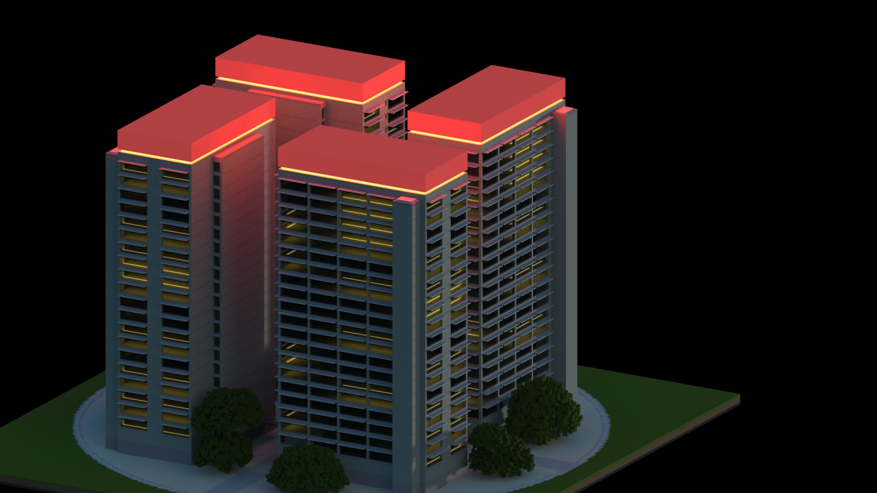 Red roof building Minecraft Map