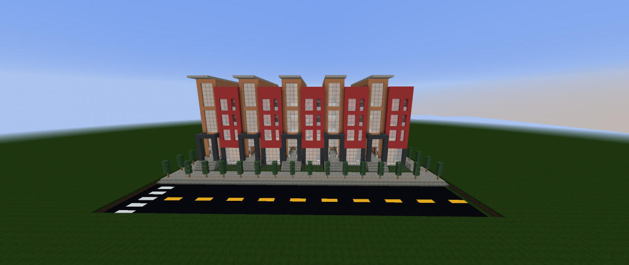 Modern Row Apartment 1 + Schematic Download Minecraft Map
