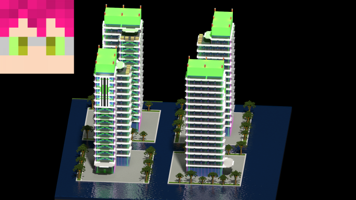 Neon modern building 3 Minecraft Map