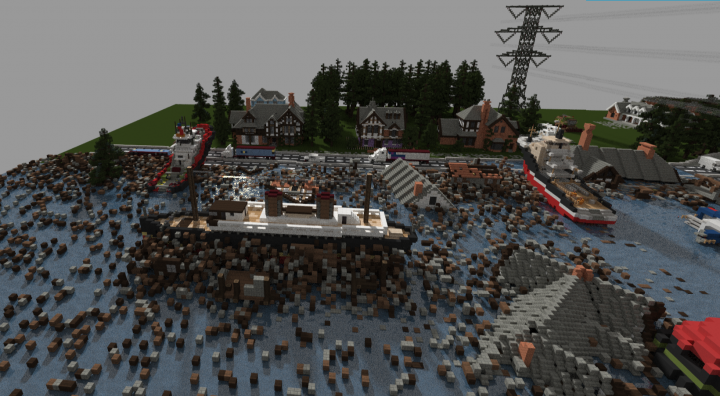 Tsunami wave hits the coast Minecraft Map