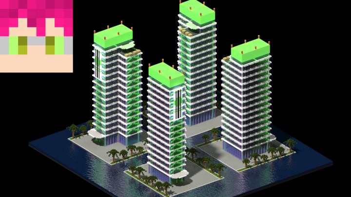 Neon modern building 3 Minecraft Map