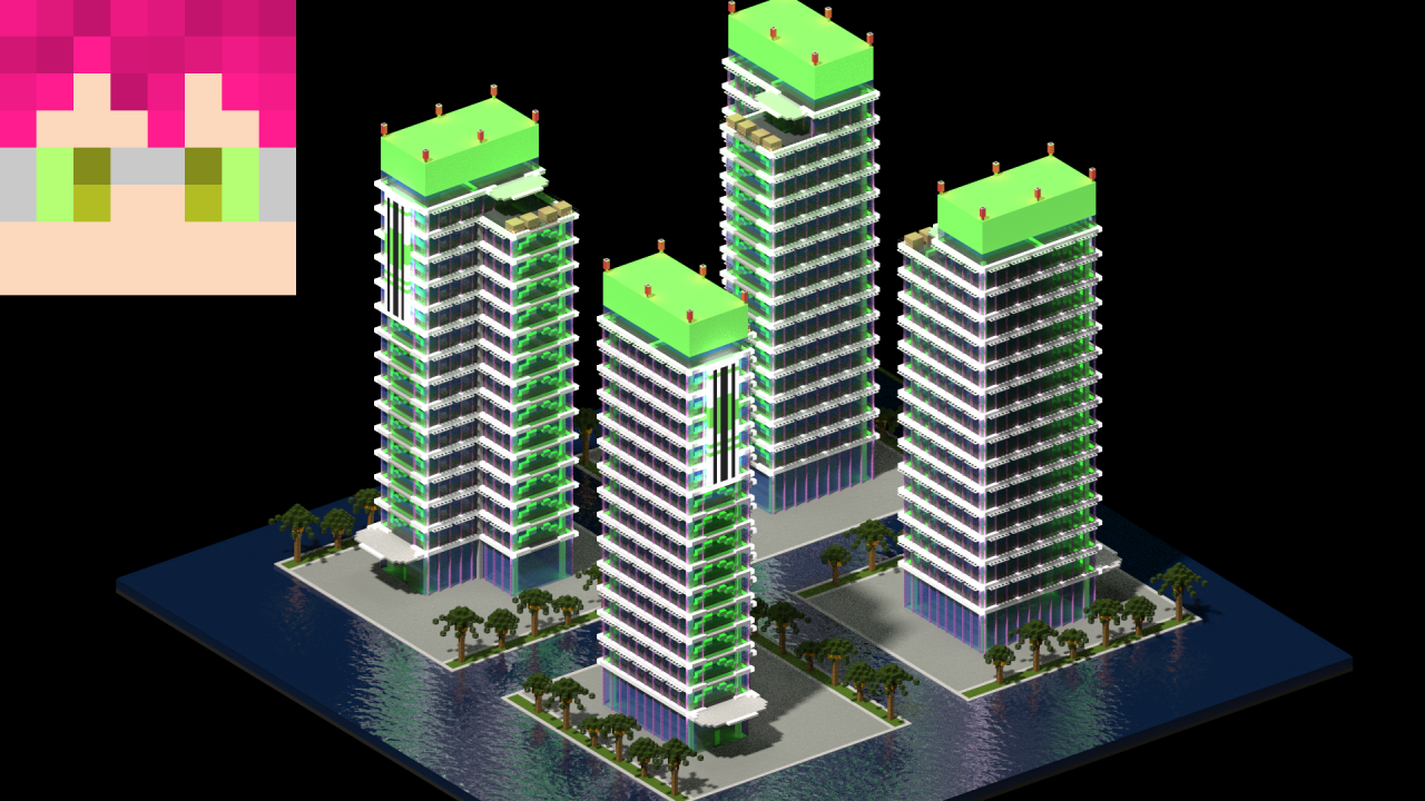 Neon modern building 3 Minecraft Map