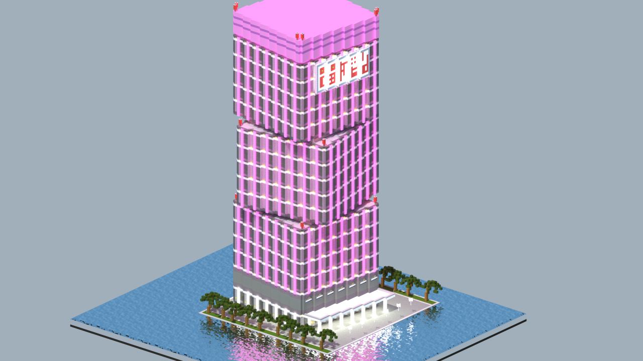 neon modern building 2 Minecraft Map