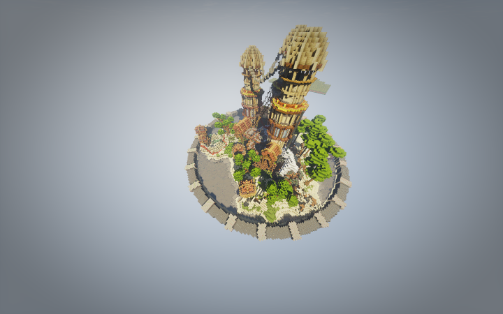 150 x 150 Skyblock Spawn + Warps Minecraft Map