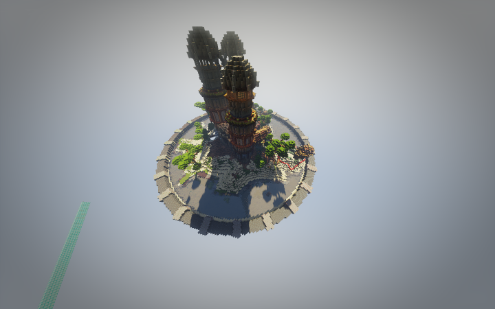 150 x 150 Skyblock Spawn + Warps Minecraft Map