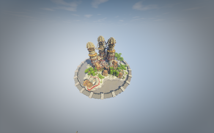 150 x 150 Skyblock Spawn + Warps Minecraft Map