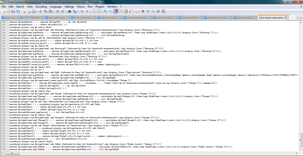 Custom Enchanting in One Function for Minecraft Java v1.12 Minecraft Map