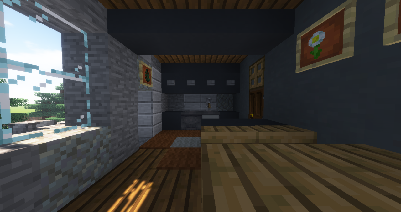 Modern cabin, in a pine forest Minecraft Map