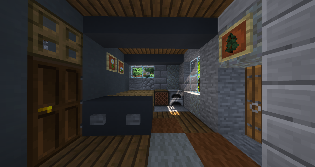 Modern cabin, in a pine forest Minecraft Map