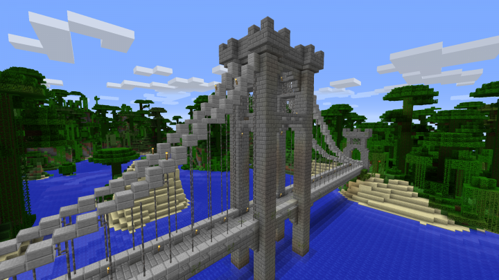 Suspension bridge on the beach Minecraft Map
