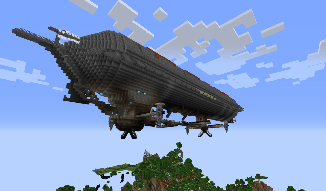 Boeing 777 "Lufthansa" + Prydwen из игры Fallout 4 Minecraft Map