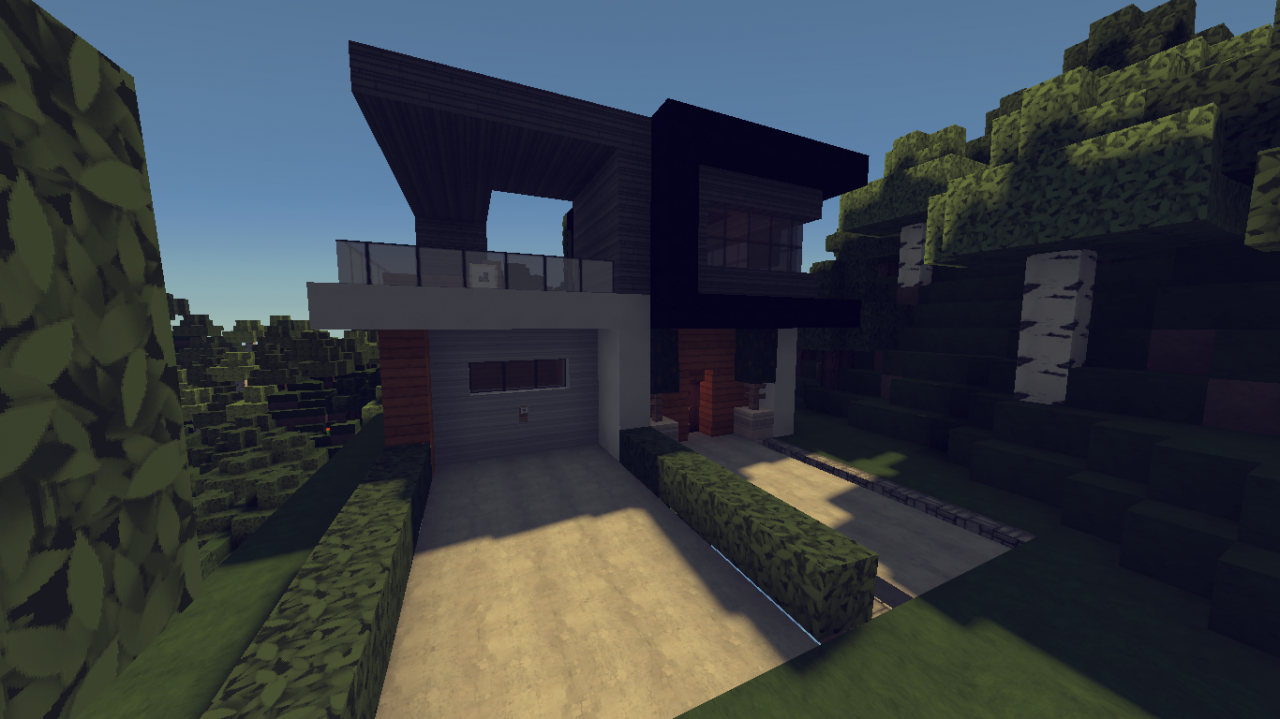 The Simplest Modern House With Garage Minecraft Map