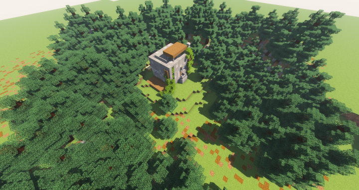 Modern cabin, in a pine forest Minecraft Map